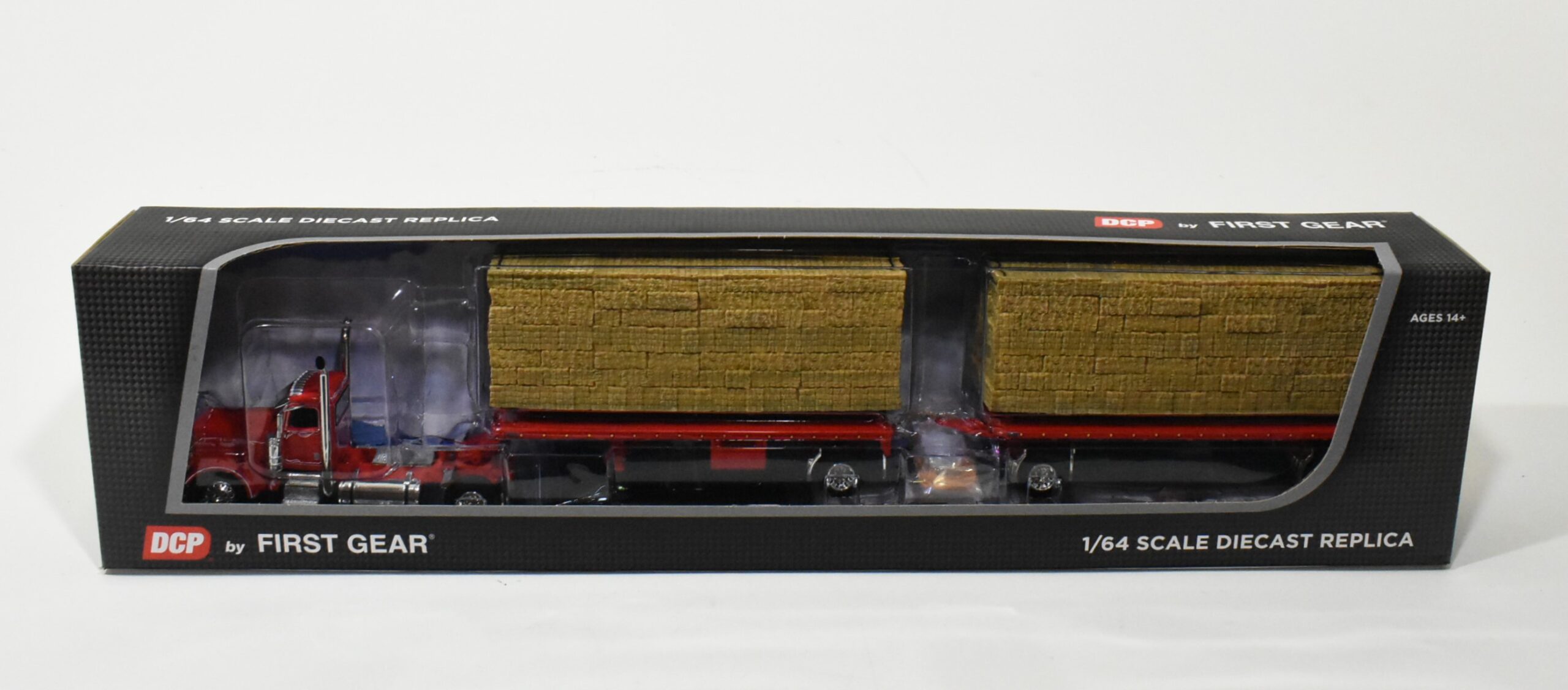 1/64 Viper Red Peterbilt 389 Flattop Semi With Utility Dual Flatbed ...