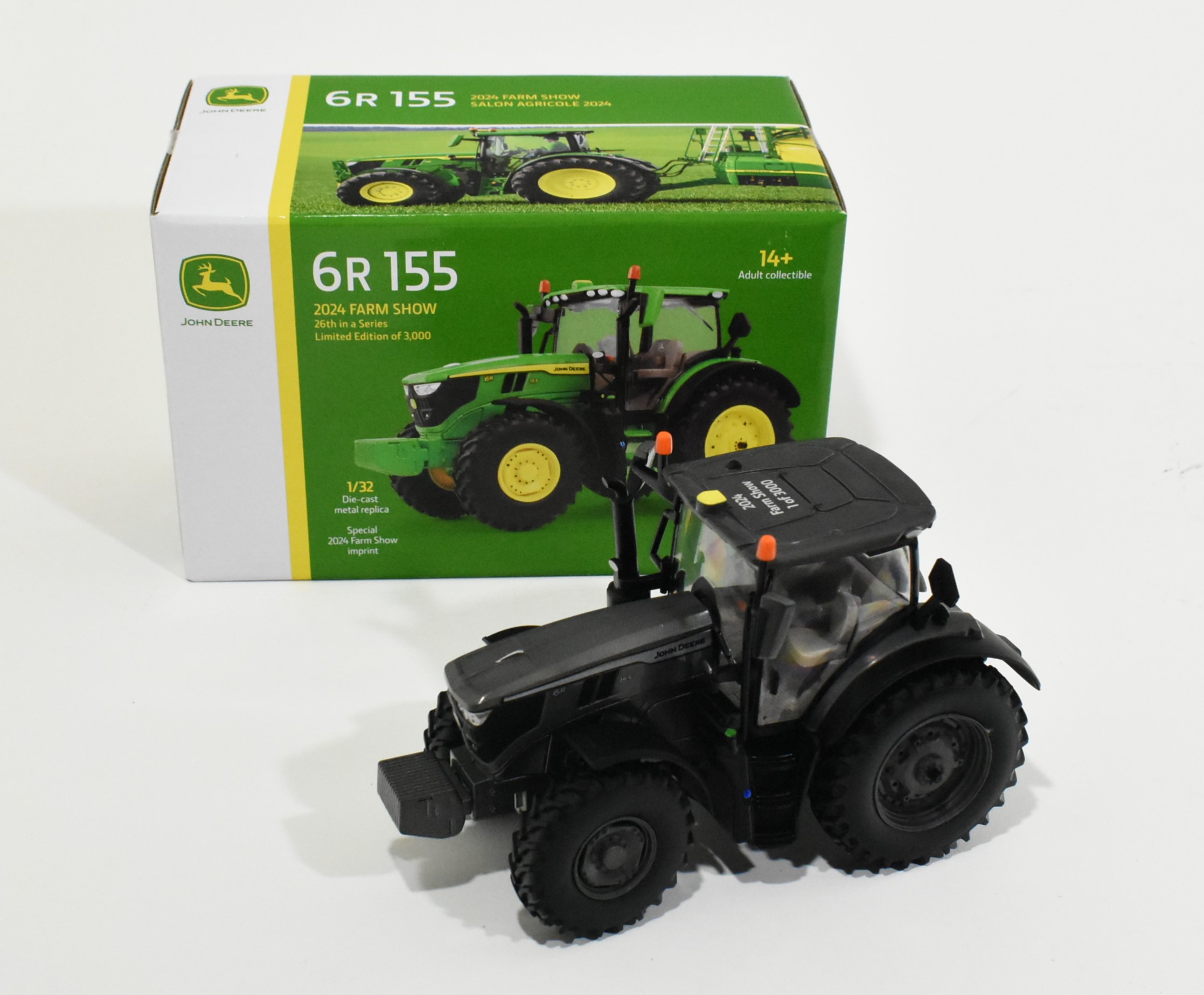 1/32 John Deere 6R 155 Tractor With Front Wheel Assist, 2024 Farm Show Charcoal Chaser - Dalton ...
