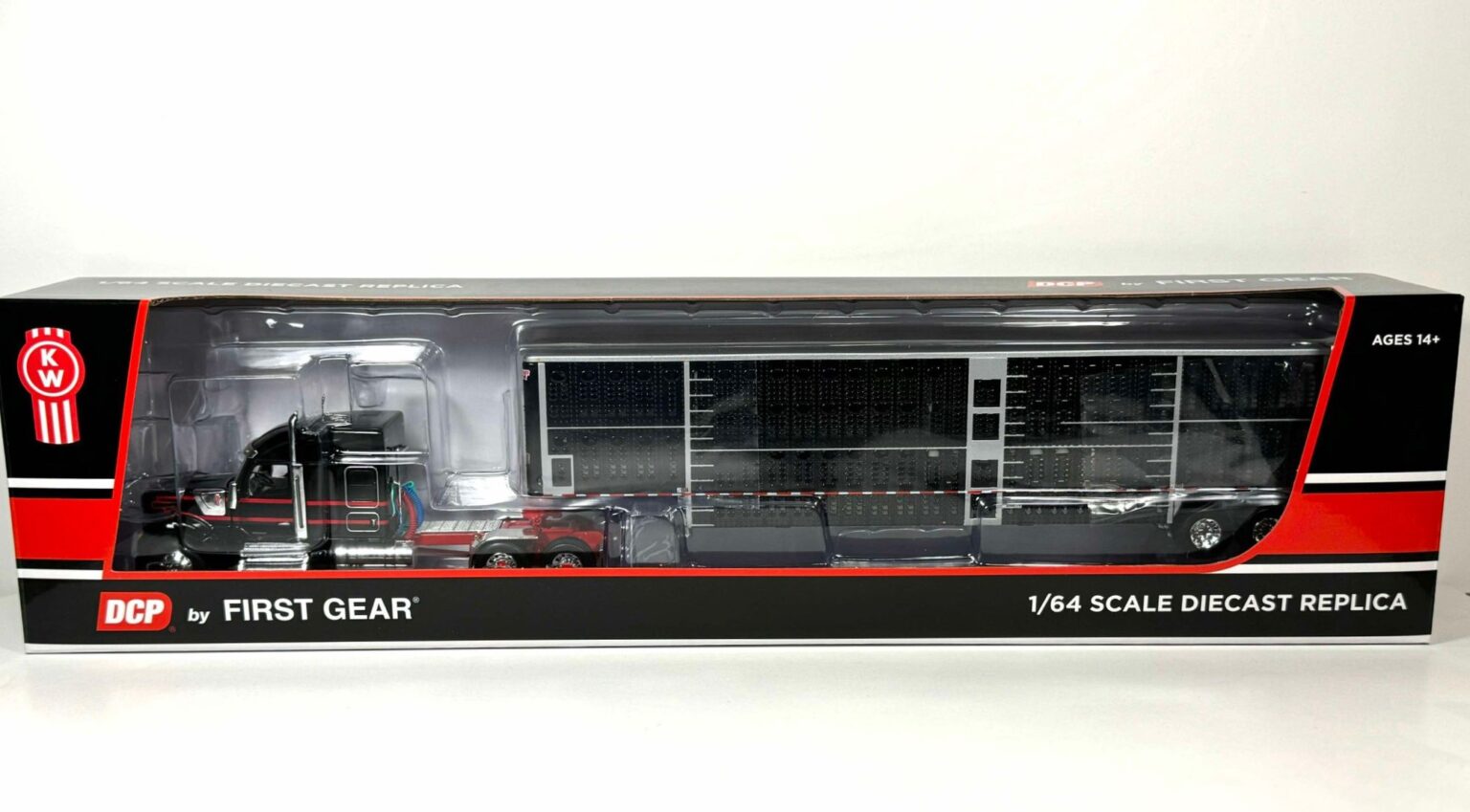 1/64 Black With Red Stripes Kenworth W990 Semi With Black Wilson Tandem ...