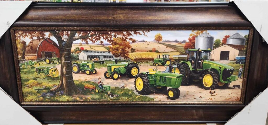 John Deere Vintage Tractors Timeline, Framed Print 20" x 44" - Dalton's ...