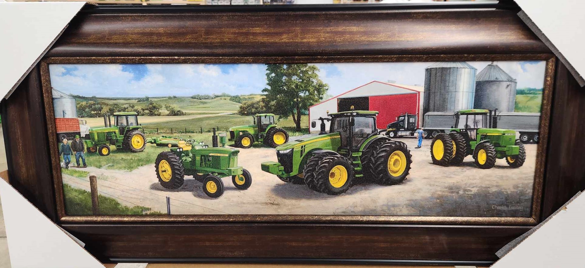 John Deere Modern Tractors Family Farm, Framed Print 20" x 44" - Dalton ...