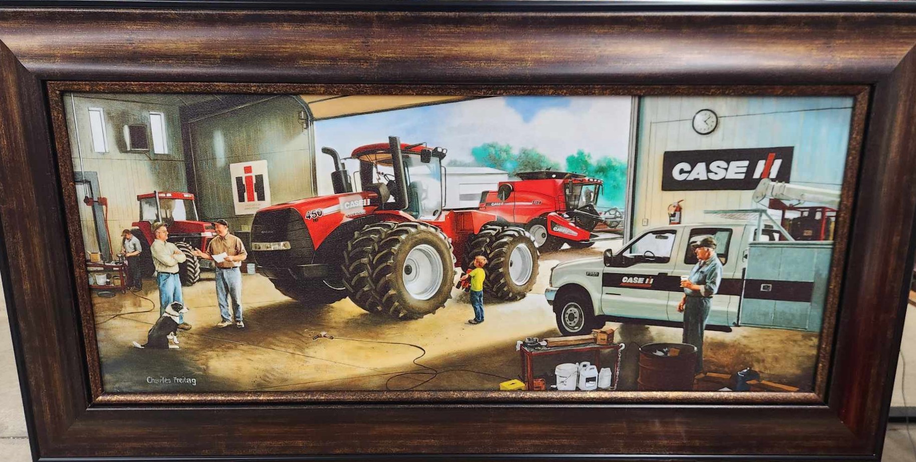 Case IH Service With 4wd Tractor Combine, Framed Print 23" x 44 ...