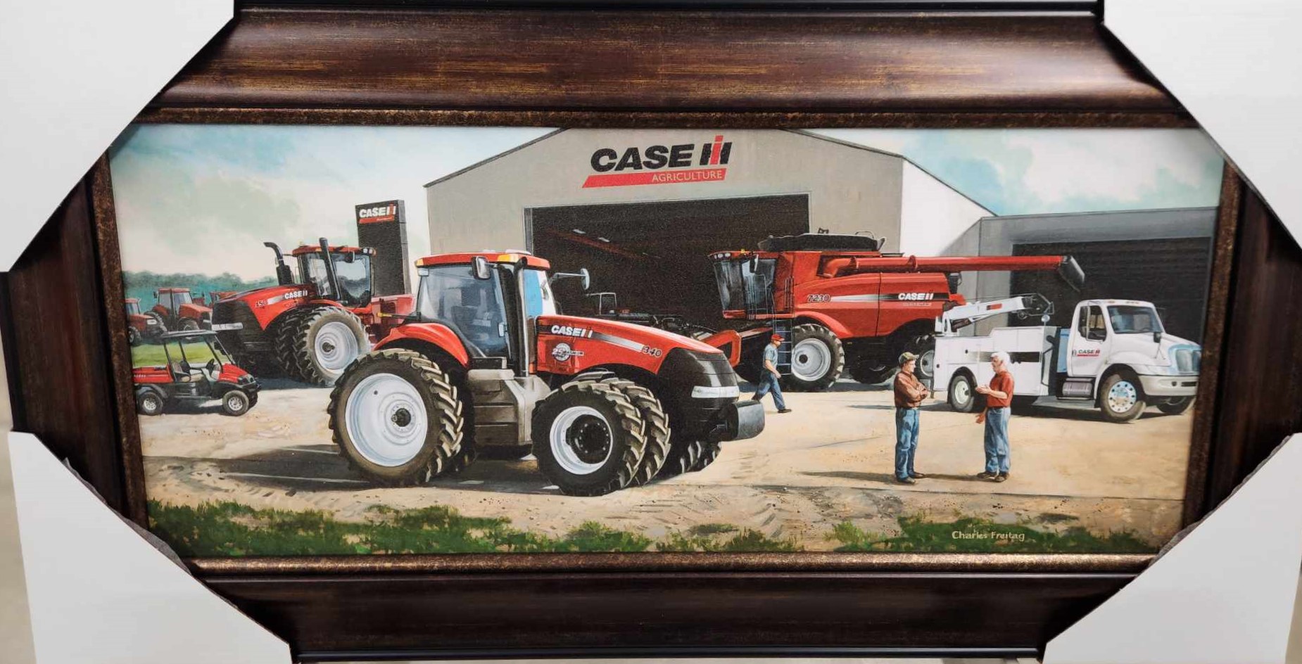 Case IH Dealership With Combine, 450 4wd & 340 Magnum Tractor, Framed ...