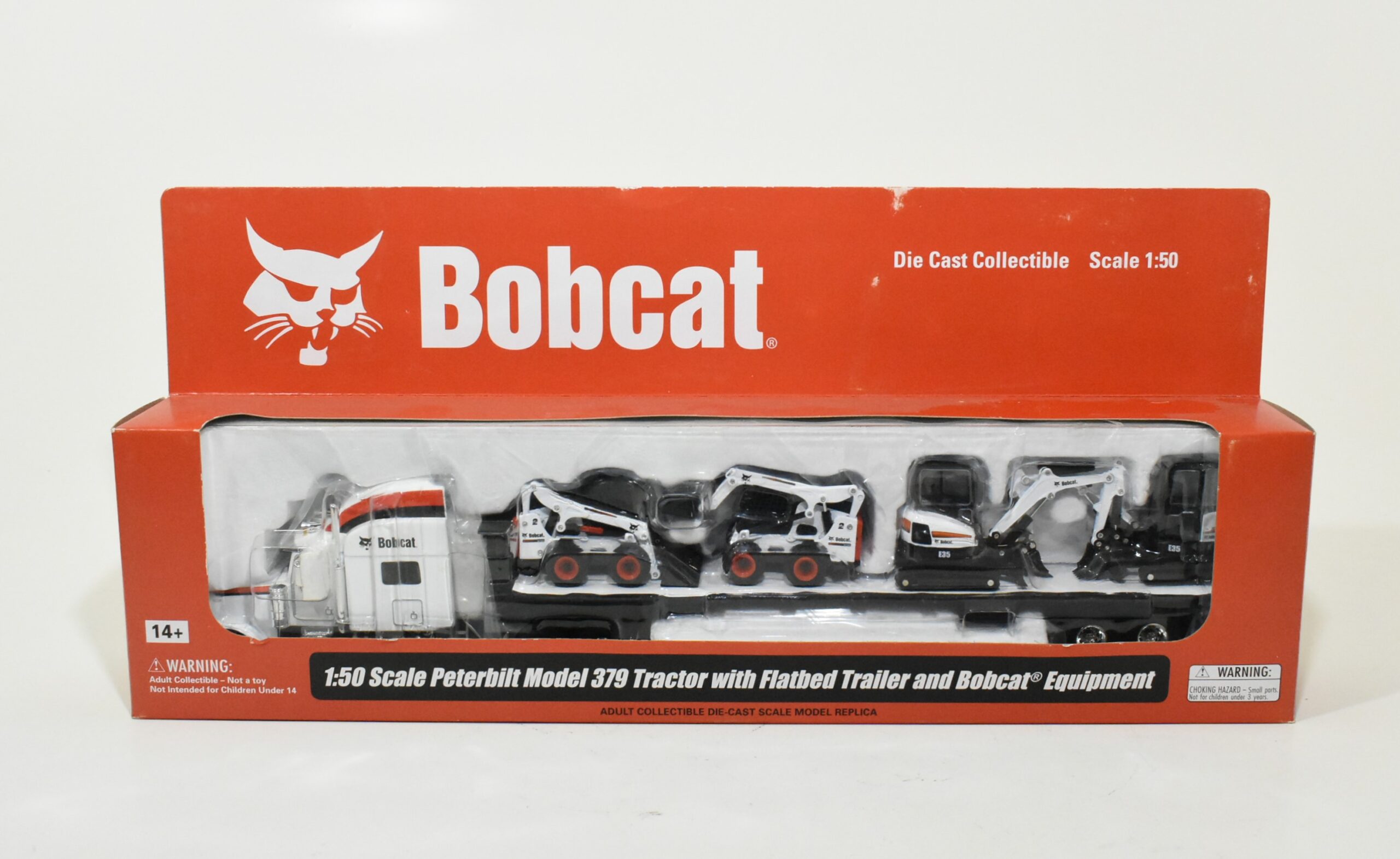 1/50 Bobcat Semi With Flatbed Trailer & Two S750 Skid Steer Loaders ...