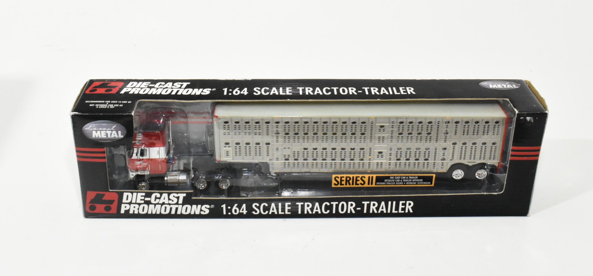 1/64 Red White International Transtar Semi With Livestock Trailer ...