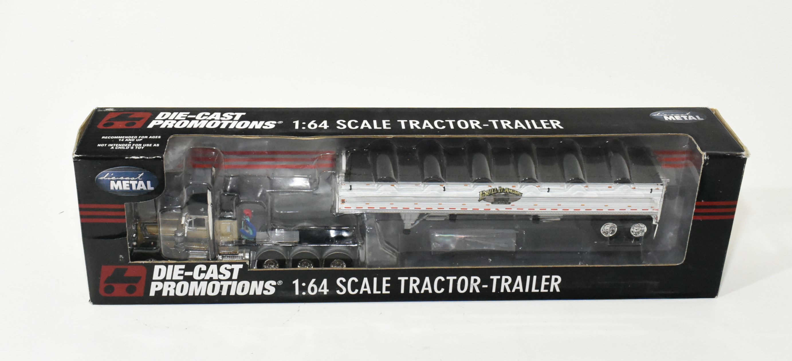 1/64 Gold Peterbilt Tri Axle 379 Semi With Grain Trailer, Bull It Angus ...