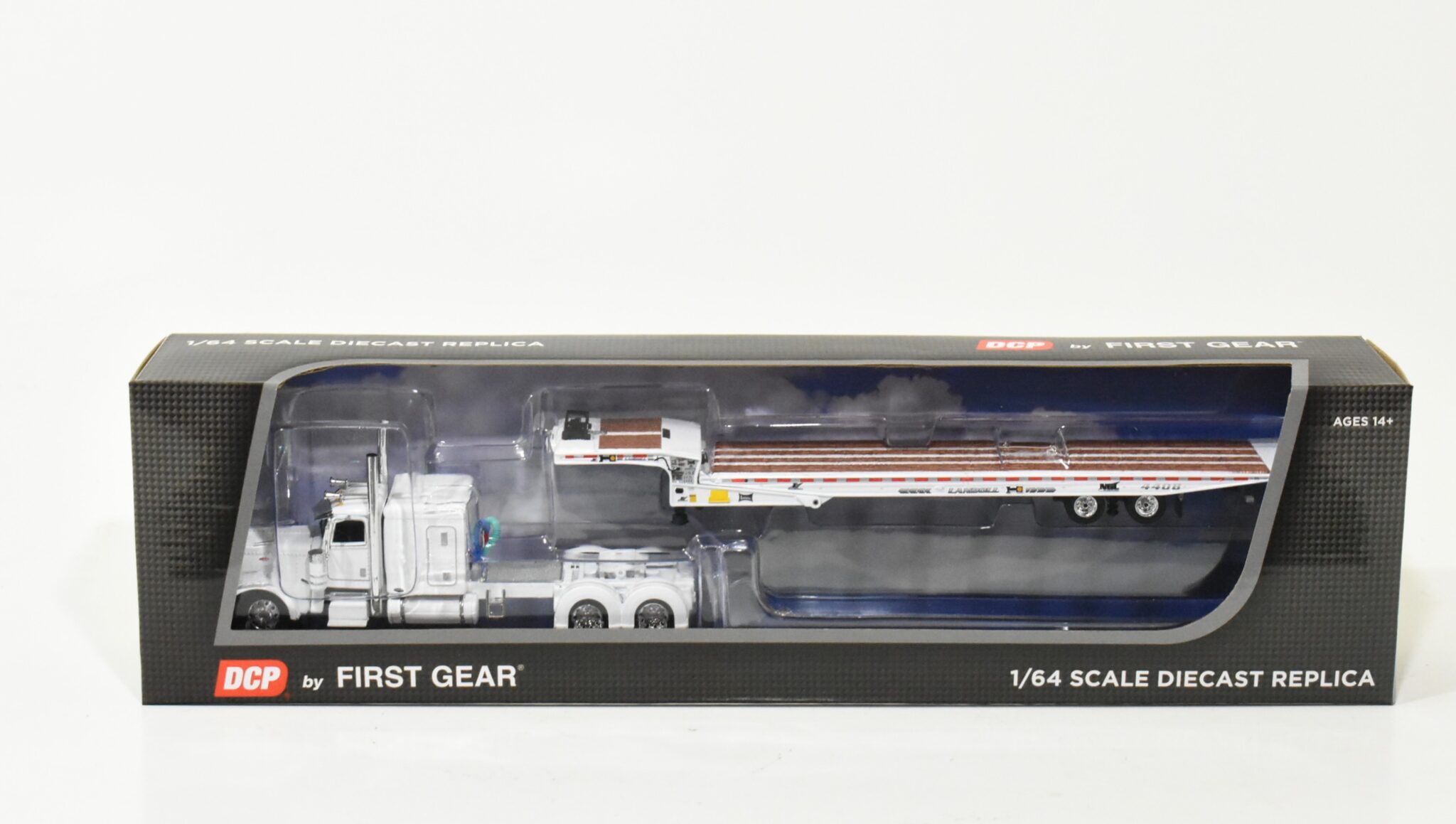 1/64 Peterbilt 389 White Semi With Landoll Traveling Axle Flatbed ...