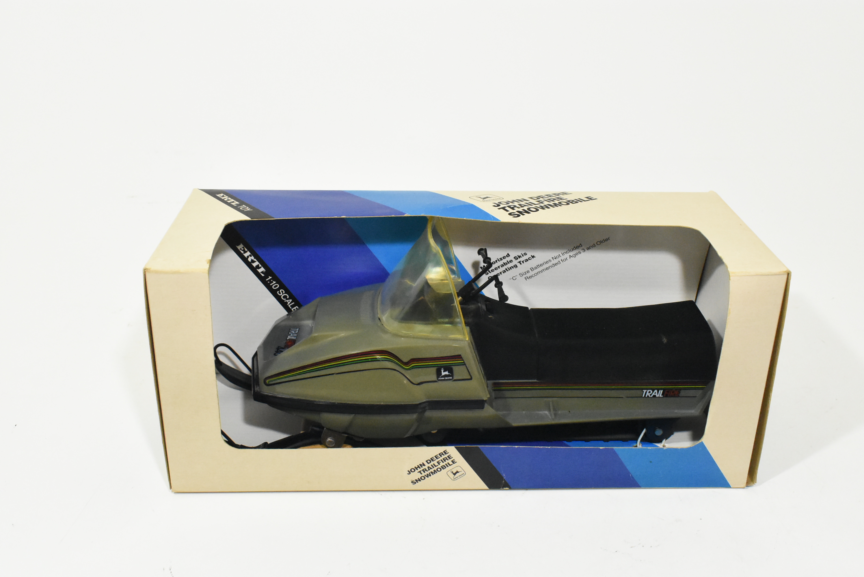Vintage 1/10 John Deere Trail Fire Snowmobile, Grey - Dalton's Farm Toys