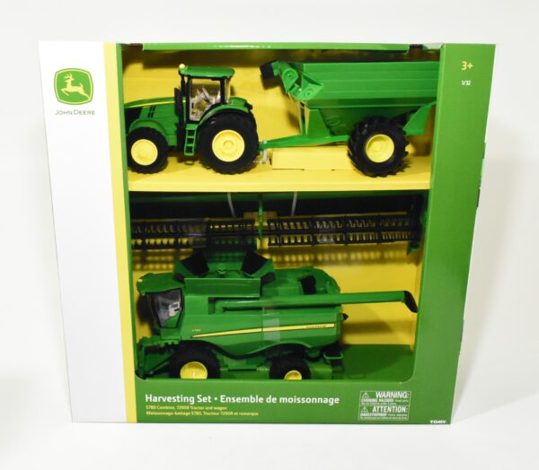 1/32 John Deere Harvesting Set With S780 Combine, 7240R Tractor & Grain ...