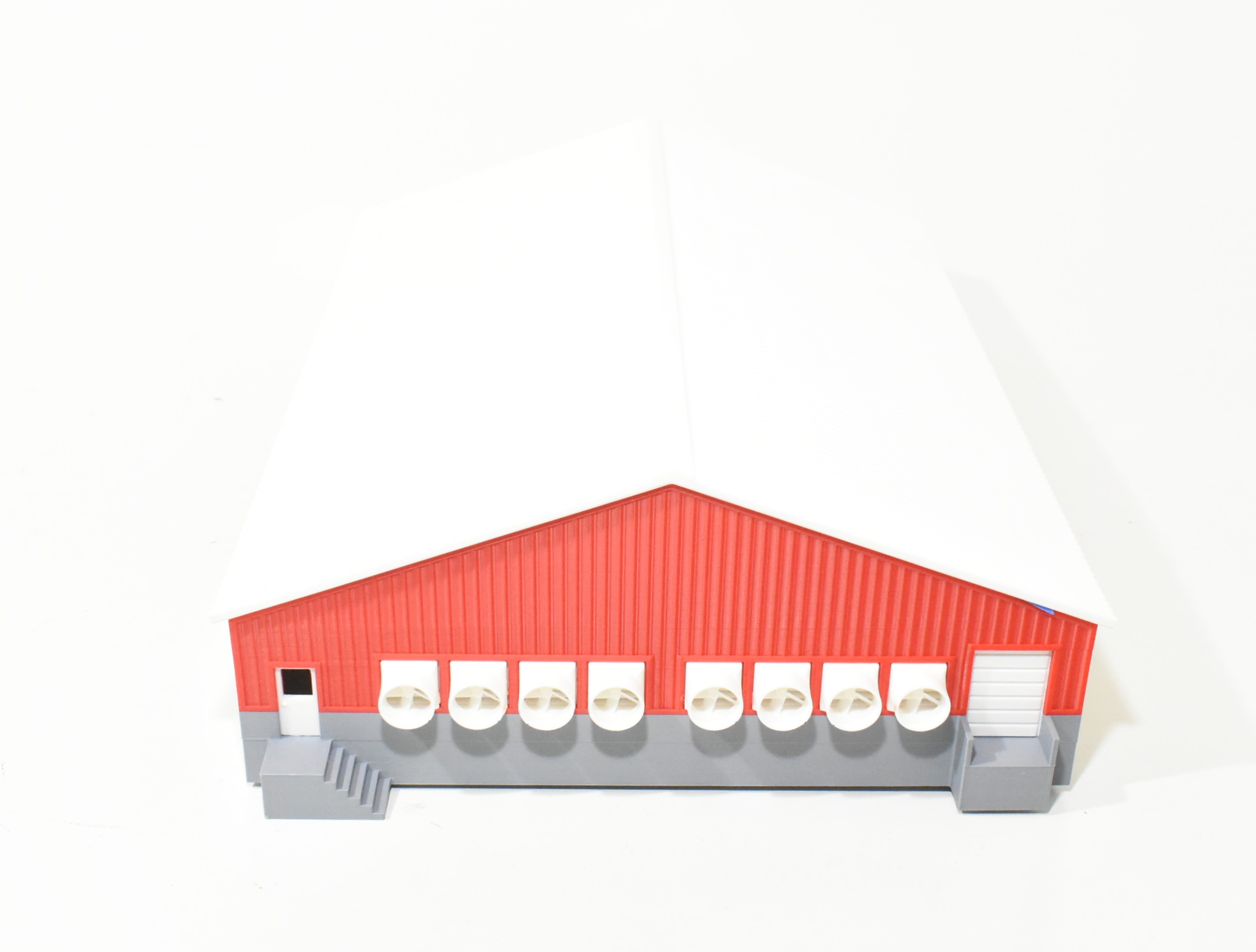 1/64 Hog Confinement Finishing Building, Red/White - Dalton's Farm Toys