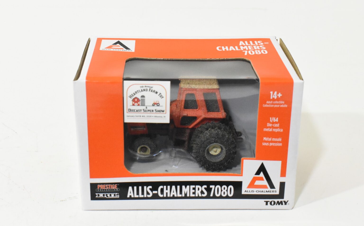 1/64 Allis Chalmers 7080 Tractor with Maroon Belly & Rear Duals, Muddy ...