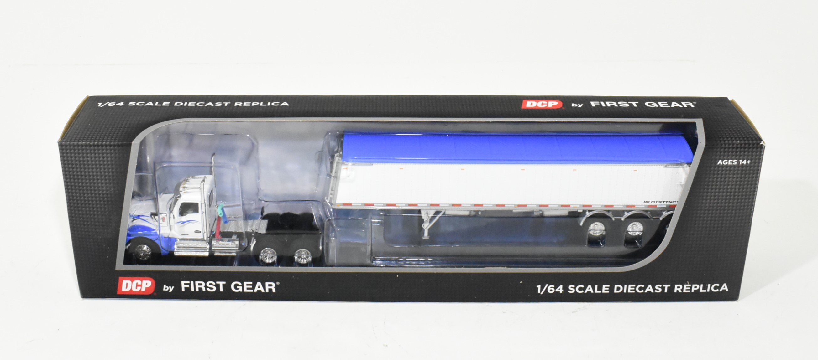 1/64 Blue & White Kenworth W990 With Load King Distinction Triple Axle ...