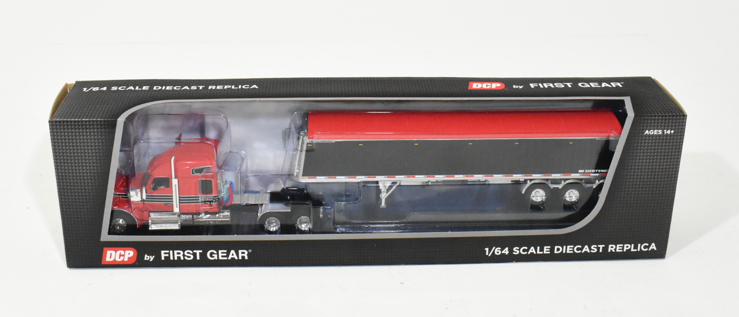 1/64 Red & Black Kenworth W990 With Load King Distinction Triple Axle ...